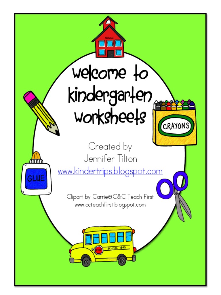 Welcome To Kindergarten Worksheets: Created by Jennifer Tilton | PDF