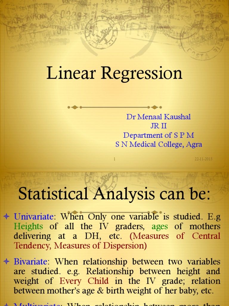 Bivariate Linear Regression | PDF | Correlation And Dependence ...
