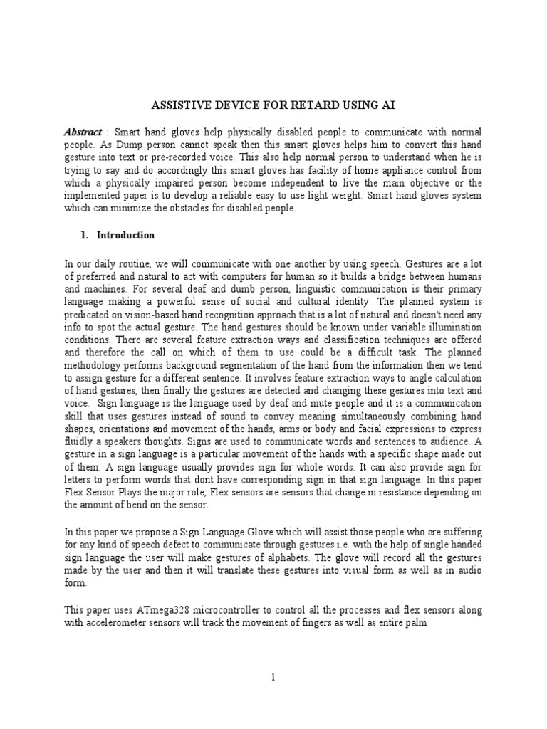 Portable Assistive Device For Deaf Dumb and Blind Using Ai | PDF ...