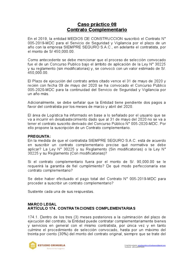 Caso Practico 07 Contrato Complementario | PDF | Business