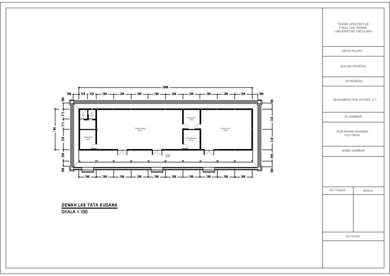 Denah Lab Tata Busana | PDF