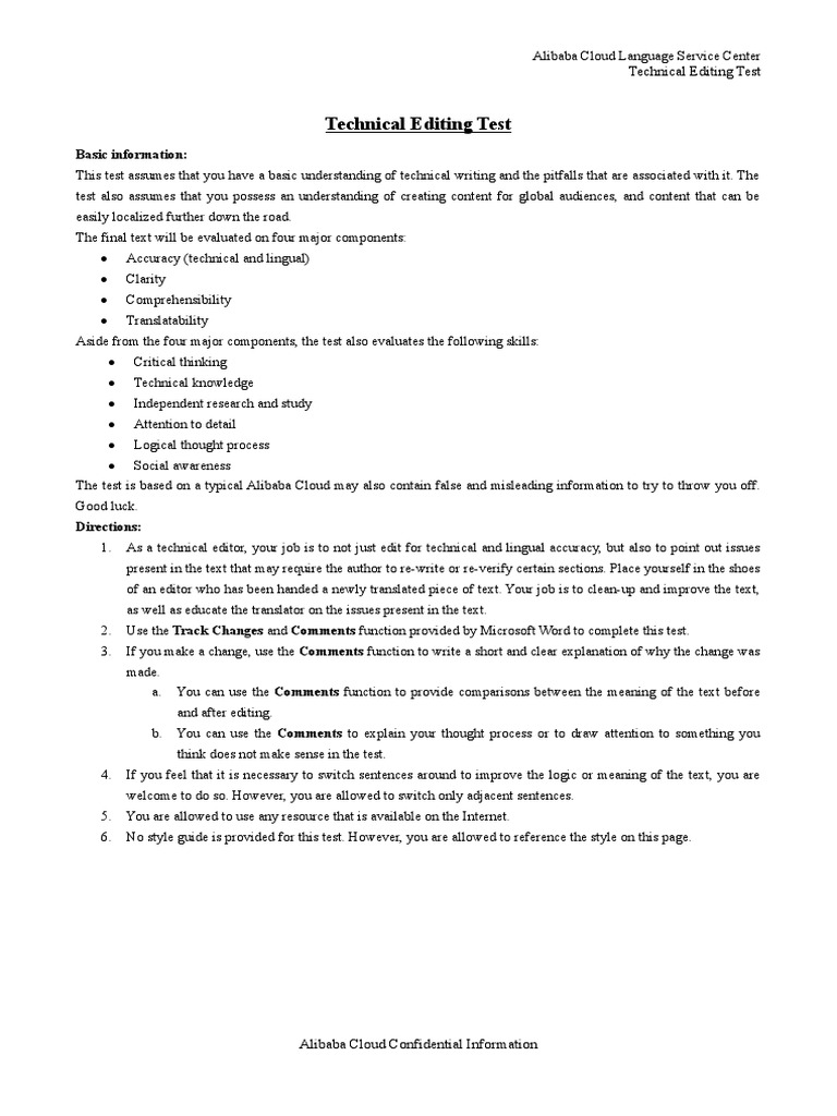 Technical Editing Test - Updated | PDF | Denial Of Service Attack ...