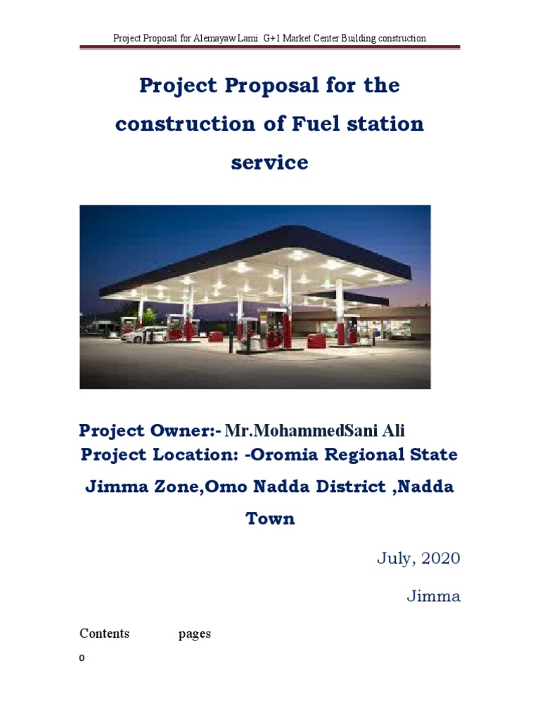 Project Proposal For The Construction of Fuel Station Service | PDF ...