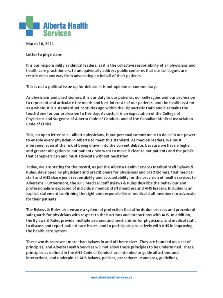 Open Letter To Physicians | PDF | Physician | Medical Ethics
