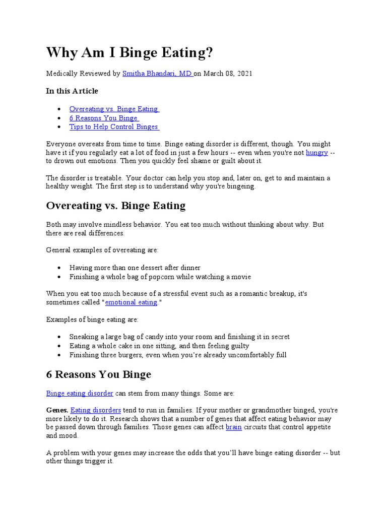 Understanding the Root Causes of Binge Eating: Exploring Genetics ...