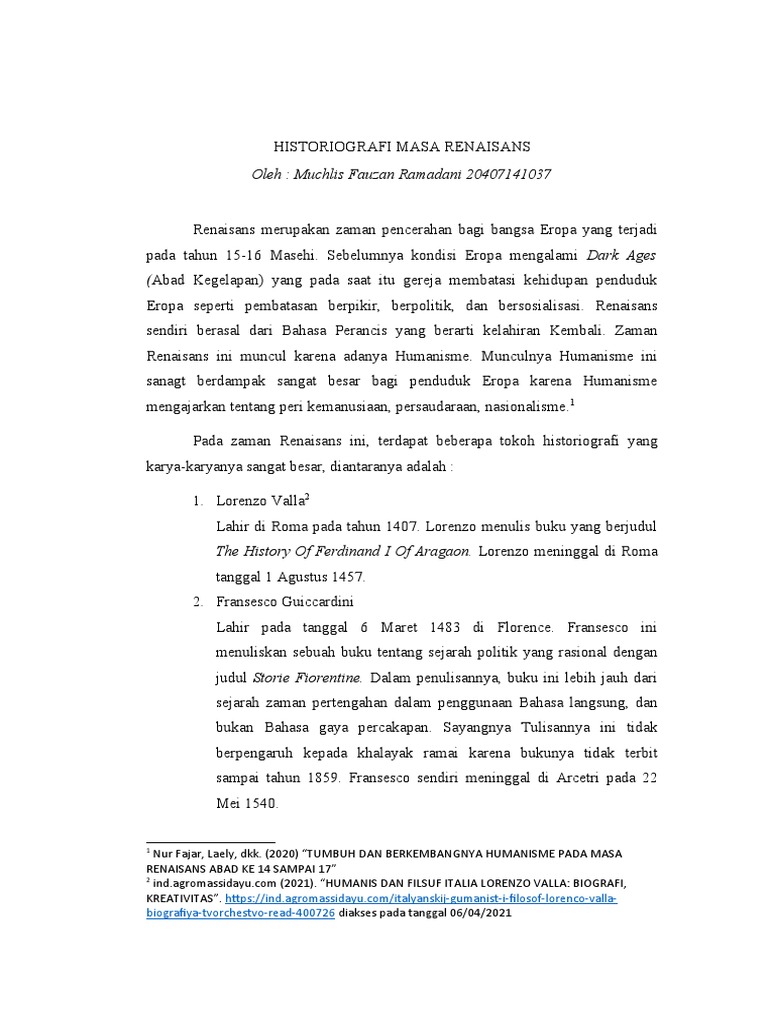 Historiografi Masa Renaisans | PDF | Klasik