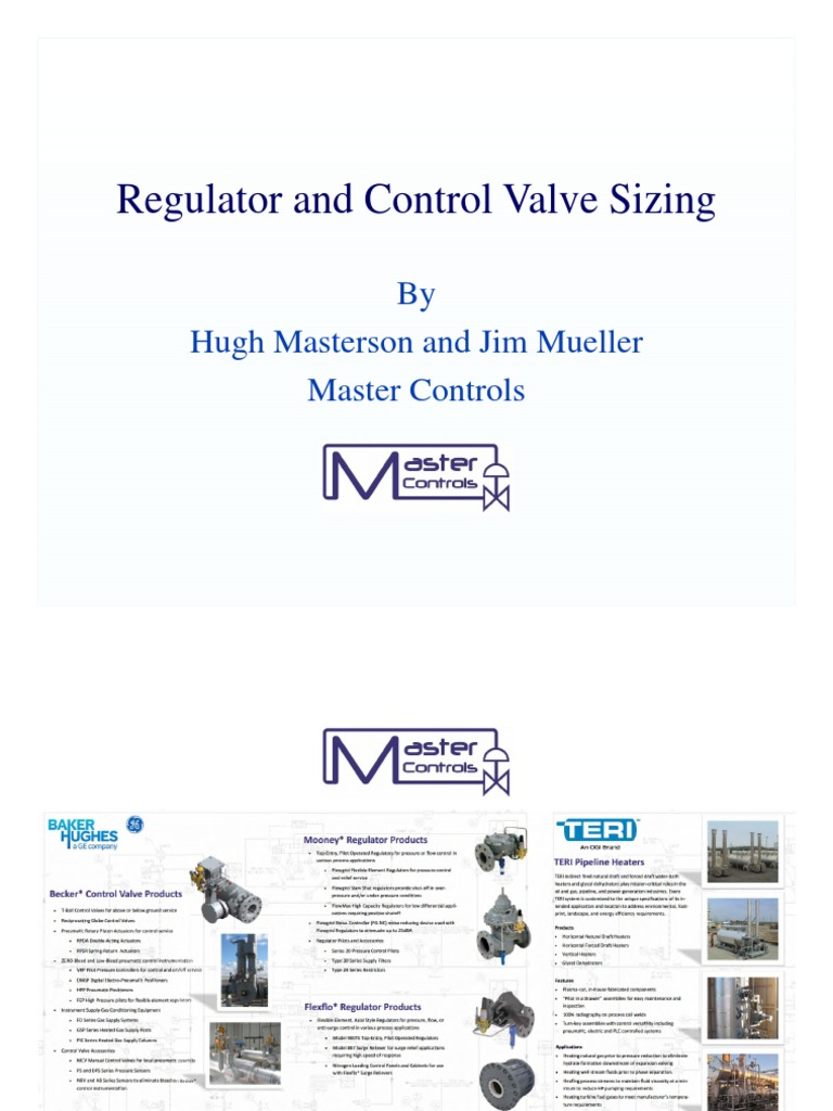Regulator and Control Valve Sizing | PDF | Gases | Pressure