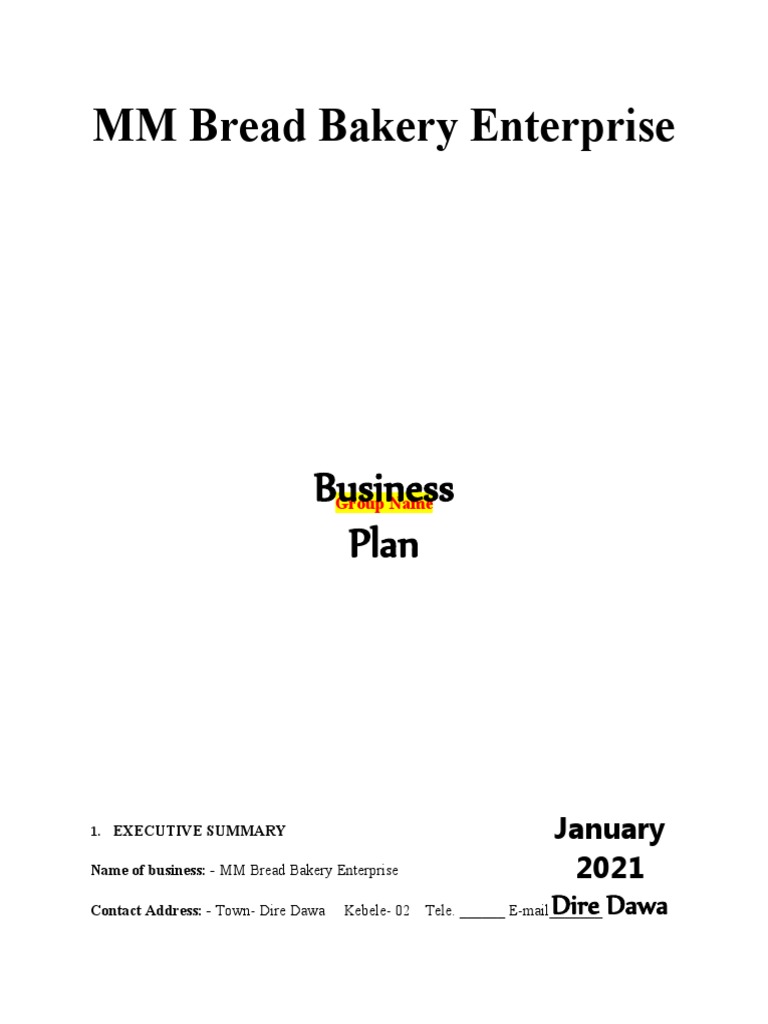 MM Bread Bakery Enterprise: Business Plan | PDF | Bakery | Breads