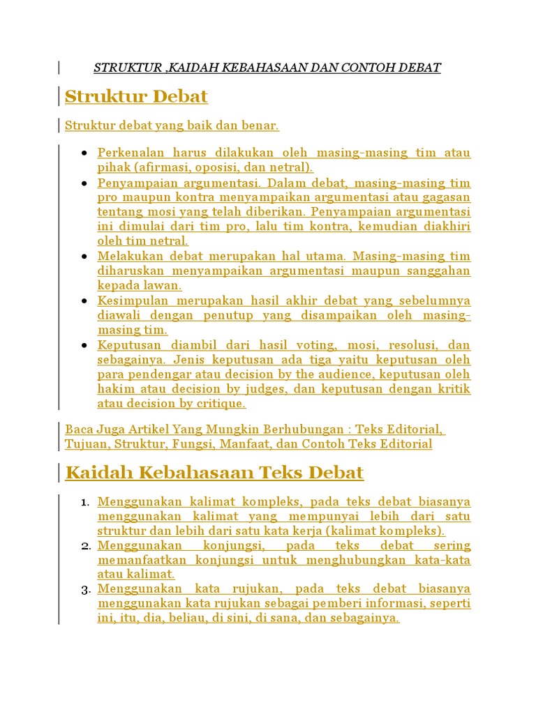 Struktur Debat 2 | PDF