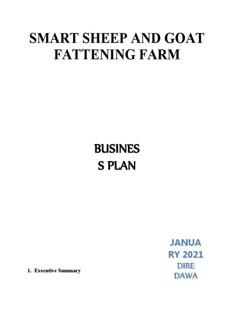 Smart Sheep and Goat Fattening Farm Enterprise: Busines S Plan | PDF ...