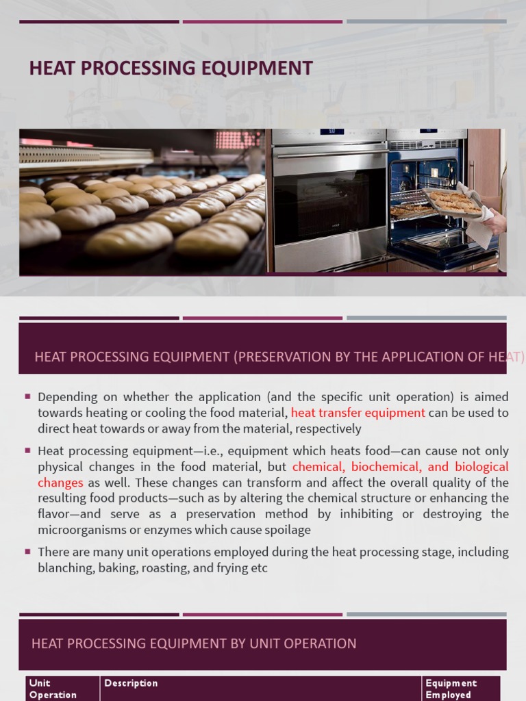 Heat Processing Equipment | PDF | Food Preservation | Foods