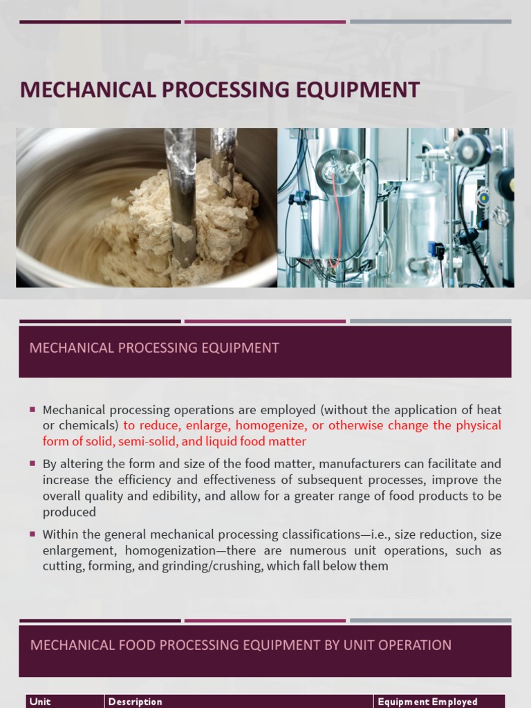 Mechanical Processing Equipment | PDF | Mill (Grinding) | Extrusion