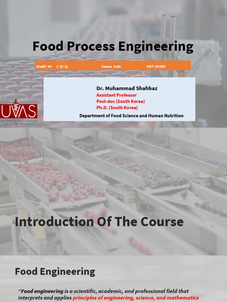 Food Process Eng - Intro | PDF | Process Engineering | Engineering