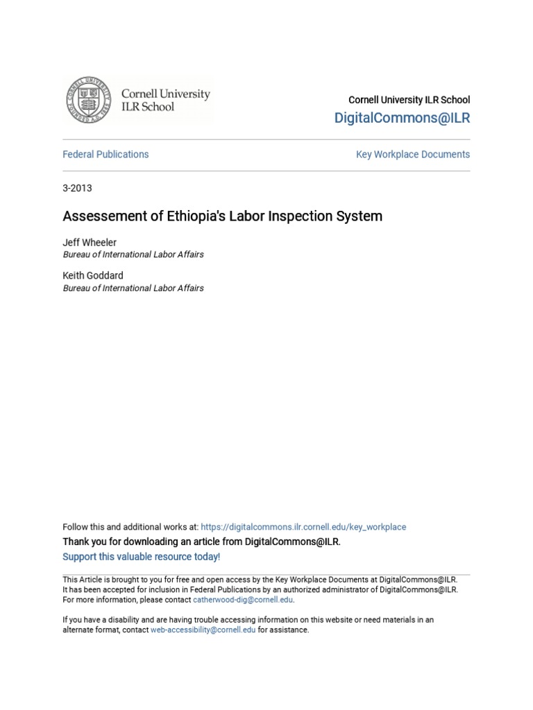 Assessement of Ethiopia's Labor Inspection System Assessement of ...