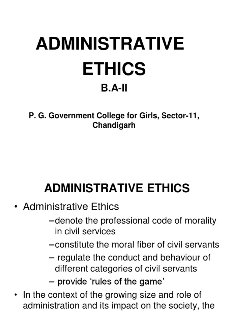 Administrative Ethics | Download Free PDF | Civil Service | Morality