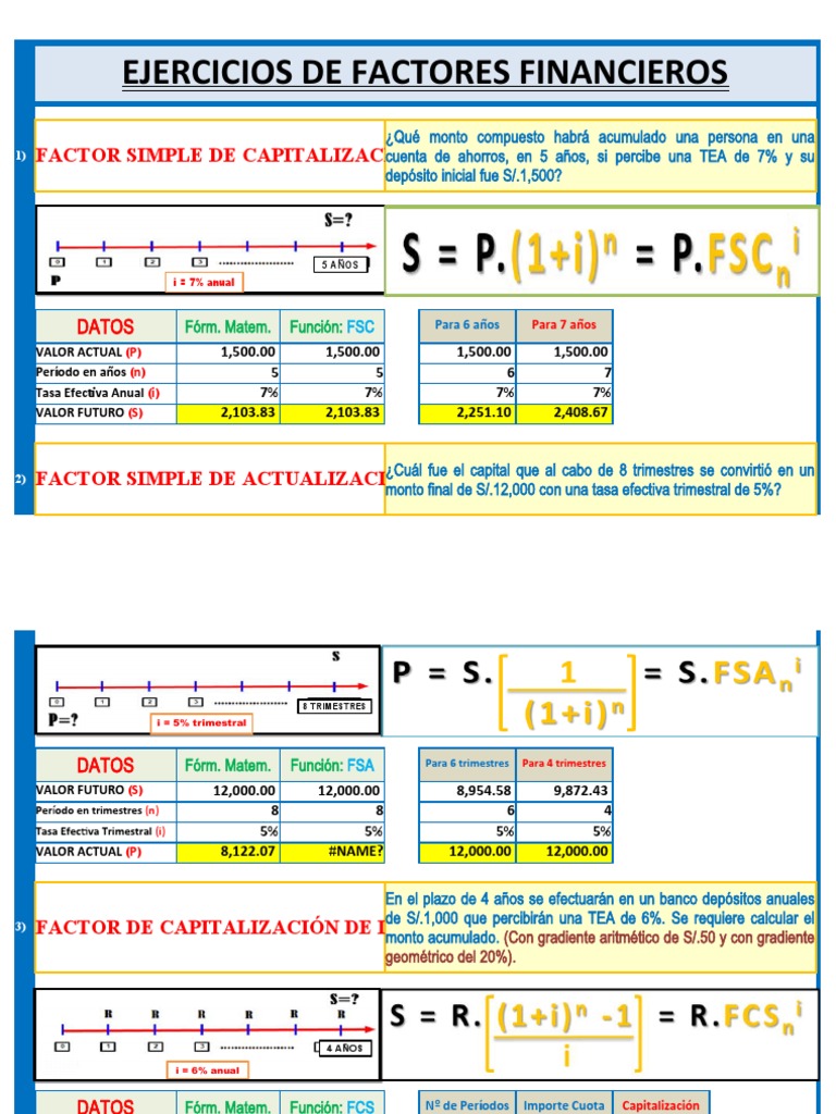 09 Clase 4 - Factores Financieros - Ejercicios 3 | PDF | Economias | Business
