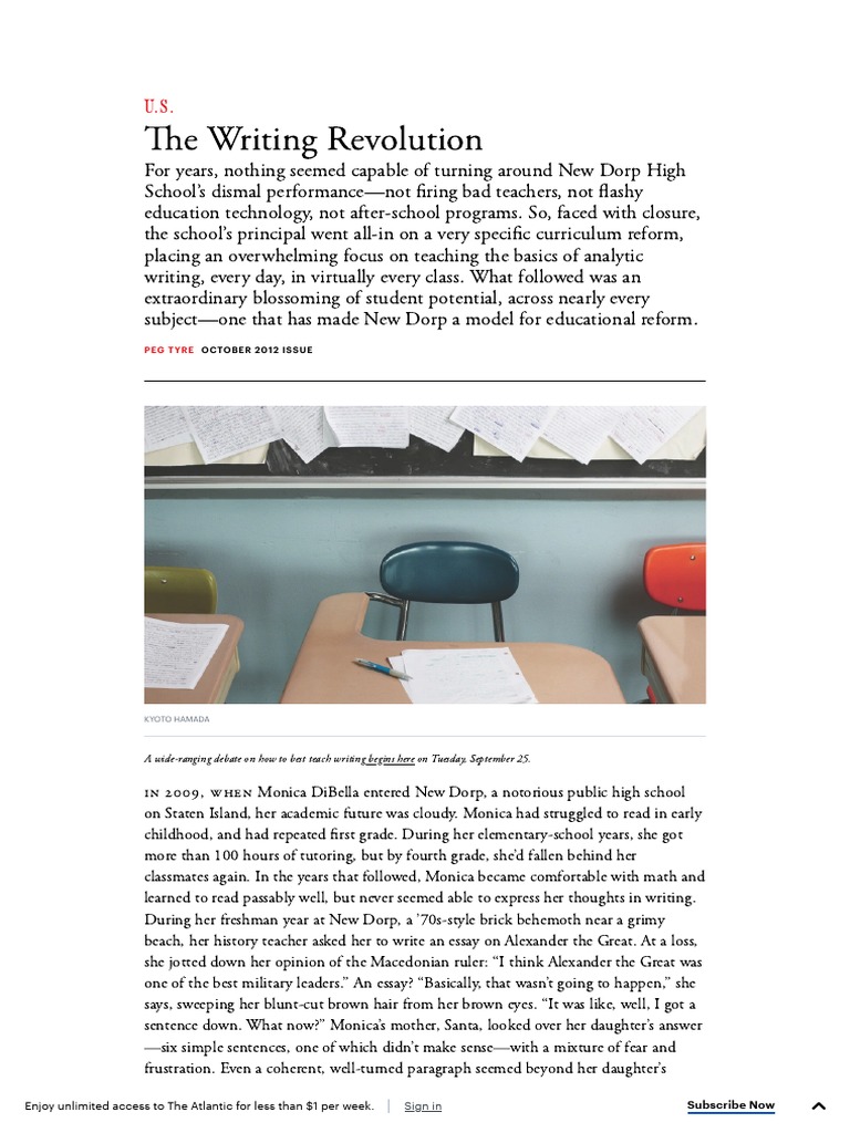 New Dorp's Writing Revolution Success | PDF | Sentence (Linguistics ...