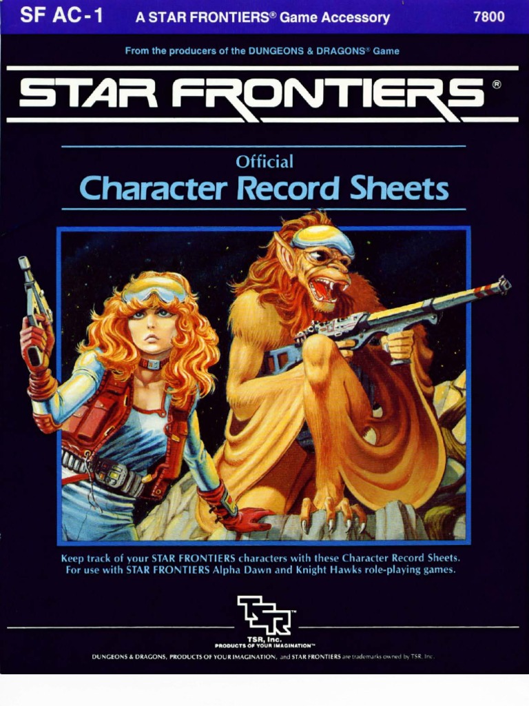 Star Frontiers Character Sheets | PDF | Role Playing Games | Leisure