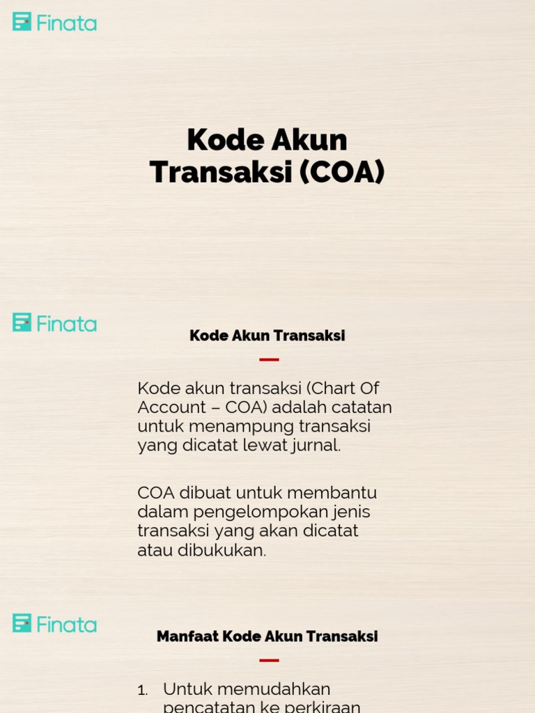 Kode Akun Transaksi COA | PDF | Pengelolaan Keuangan & Uang