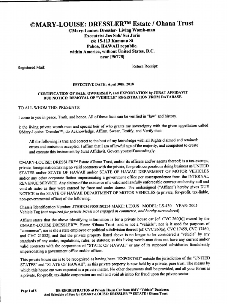 Removal of Vehicle From Database | PDF