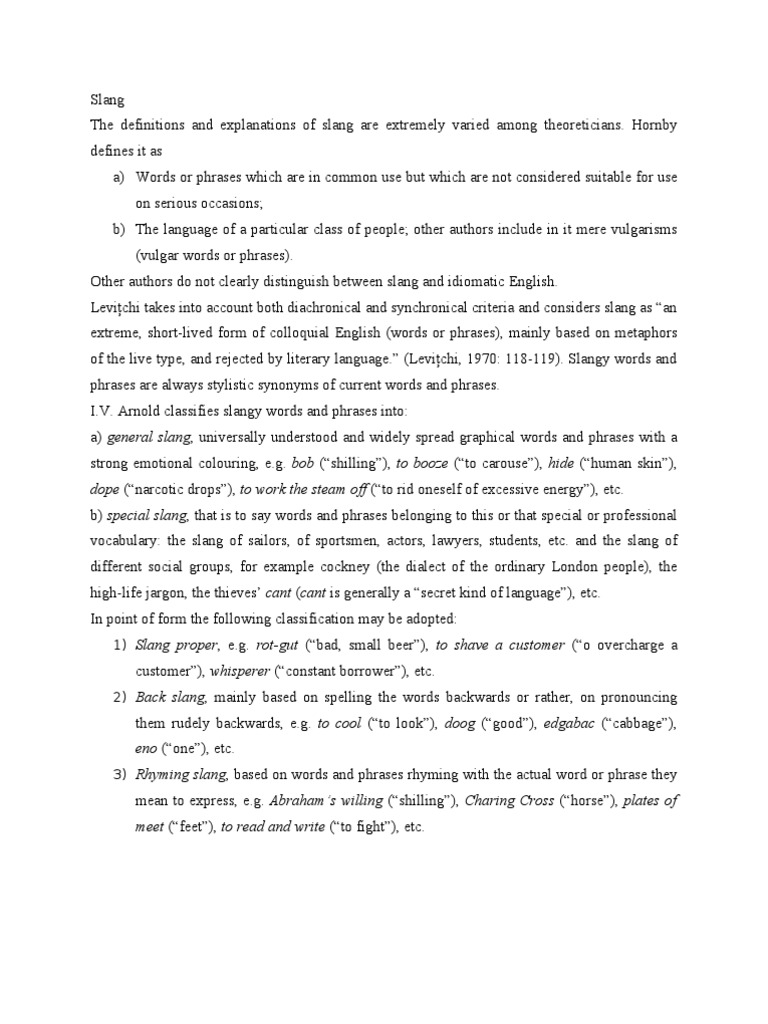 Slang | PDF | Slang | Word