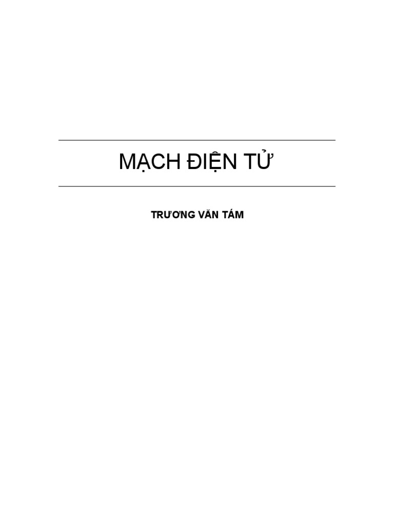 Ki Thuat Mach Dien Tu 7993 4015 | PDF