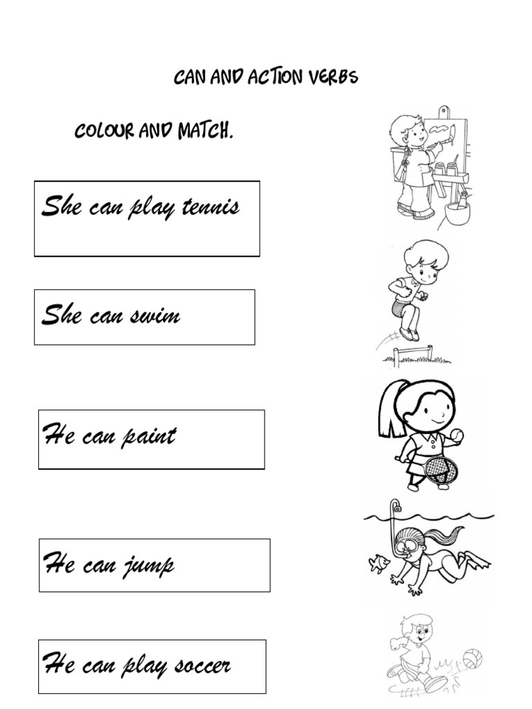 Can and Action Verbs | PDF