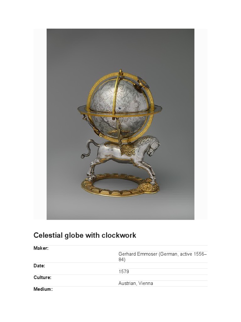 Celestial Globe With Clockwork | PDF | Social Science