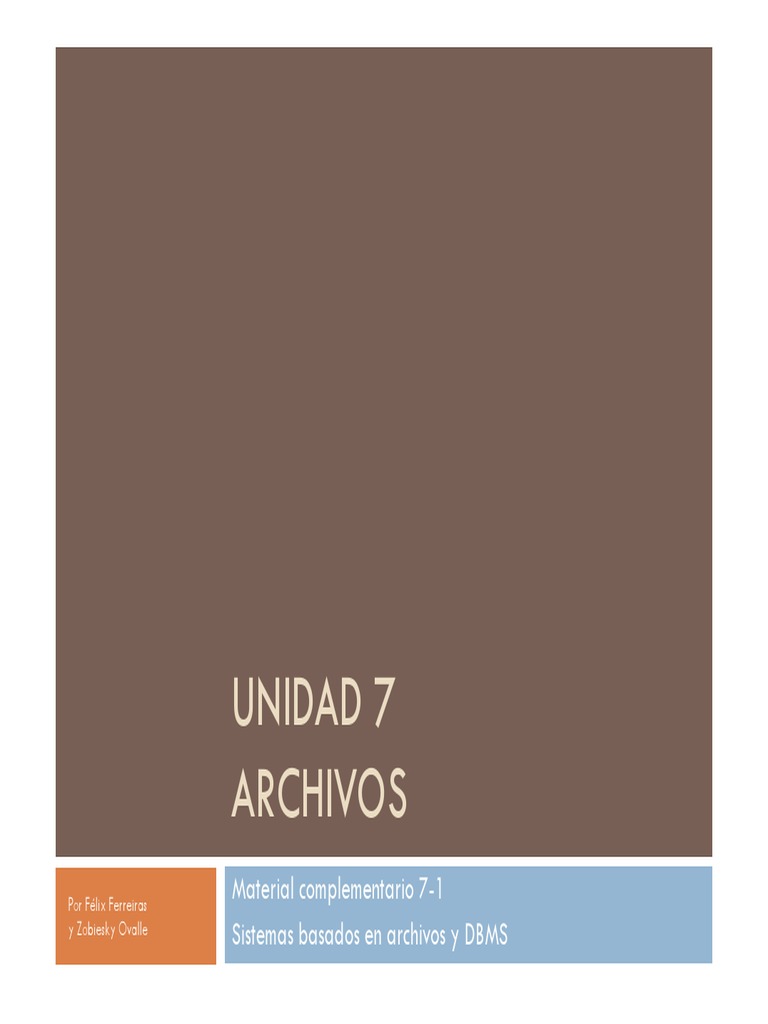 02 Material - Complementario - Archivos - y - DBMS | PDF | Bases de datos | Archivo de computadora