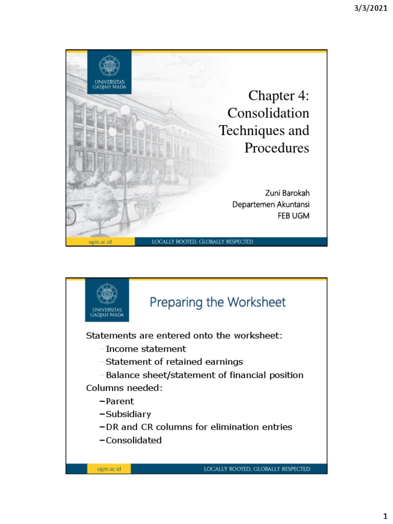Consolidation Techniques and Procedures: Preparing The Worksheet | PDF ...