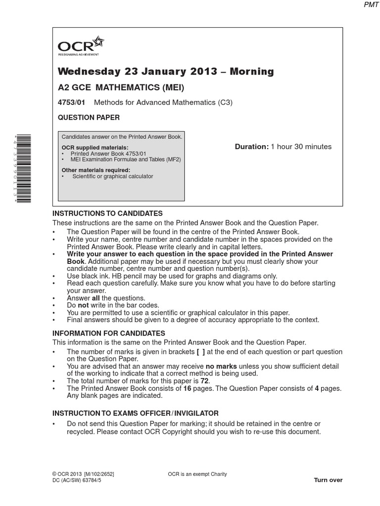 Edexcel C3 Cheat Sheet | PDF | Books | Teaching Mathematics