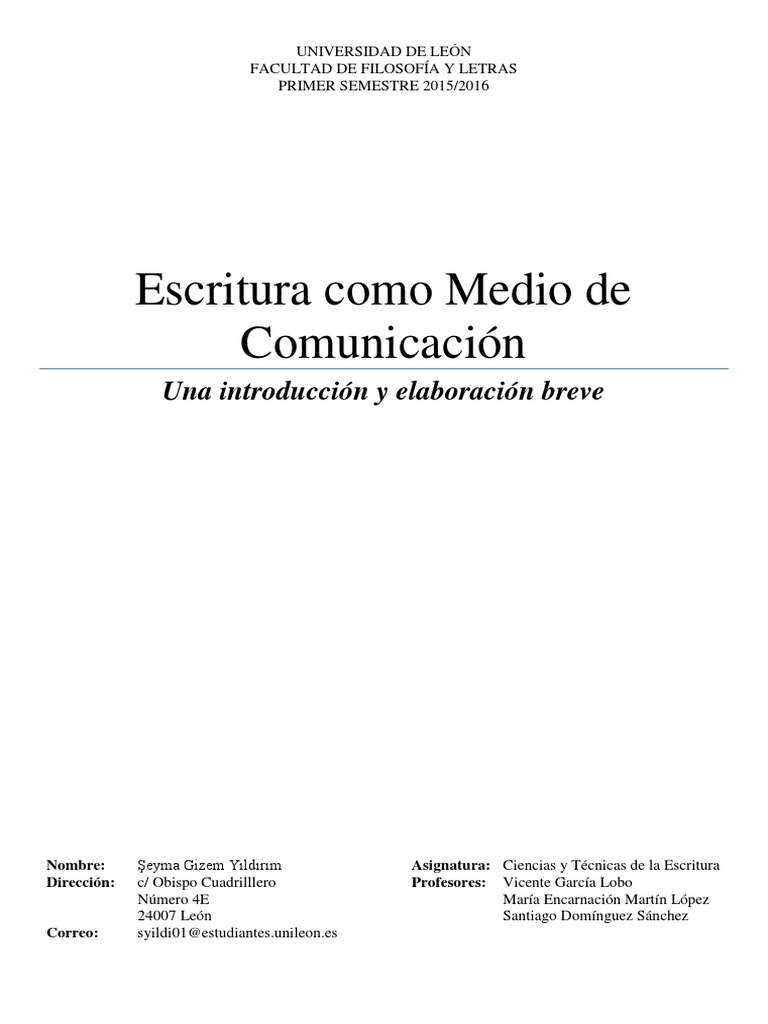 Escritura Como Medio de Comunicacion | PDF | Epigrafía | Paleografía