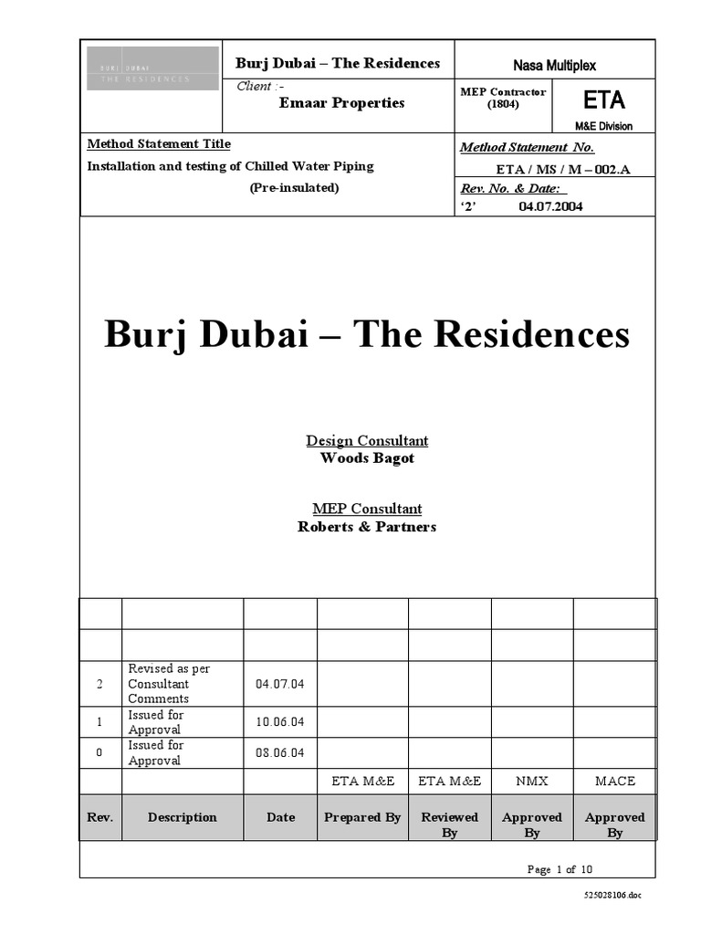Burj Dubai - The Residences Emaar Properties | PDF | Pipe (Fluid ...