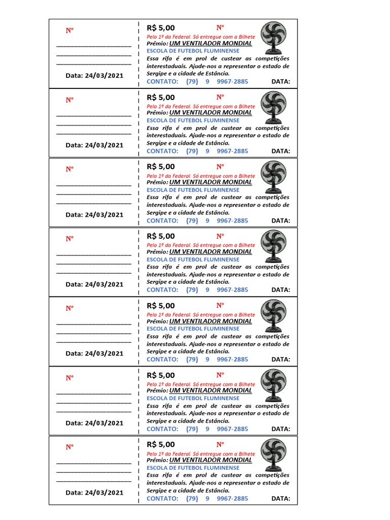 Modelos De Rifas Para Download E Modelos De Rifas Bilhete De Rifas ...