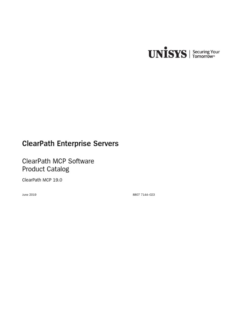 Unisys ClearPath MCP Software Product Catalog | PDF | Client–Server Model | Microsoft Windows