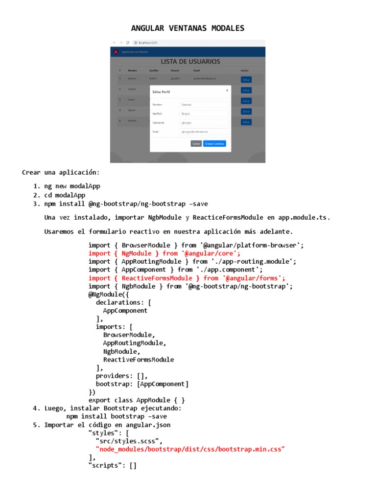 Angular Ventanas Modales (2) 2 | PDF | Bootstrap (marco frontal) | Script Java