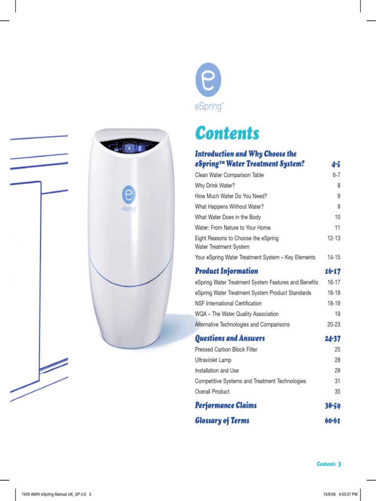 Espring Manual | Download Free PDF | Water Purification | Water Treatment