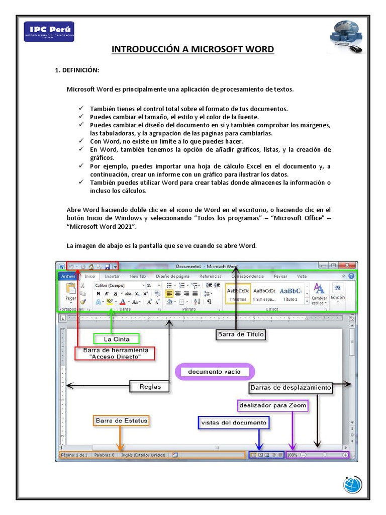 01 Introducción A Word | Descargar gratis PDF | Microsoft Word ...