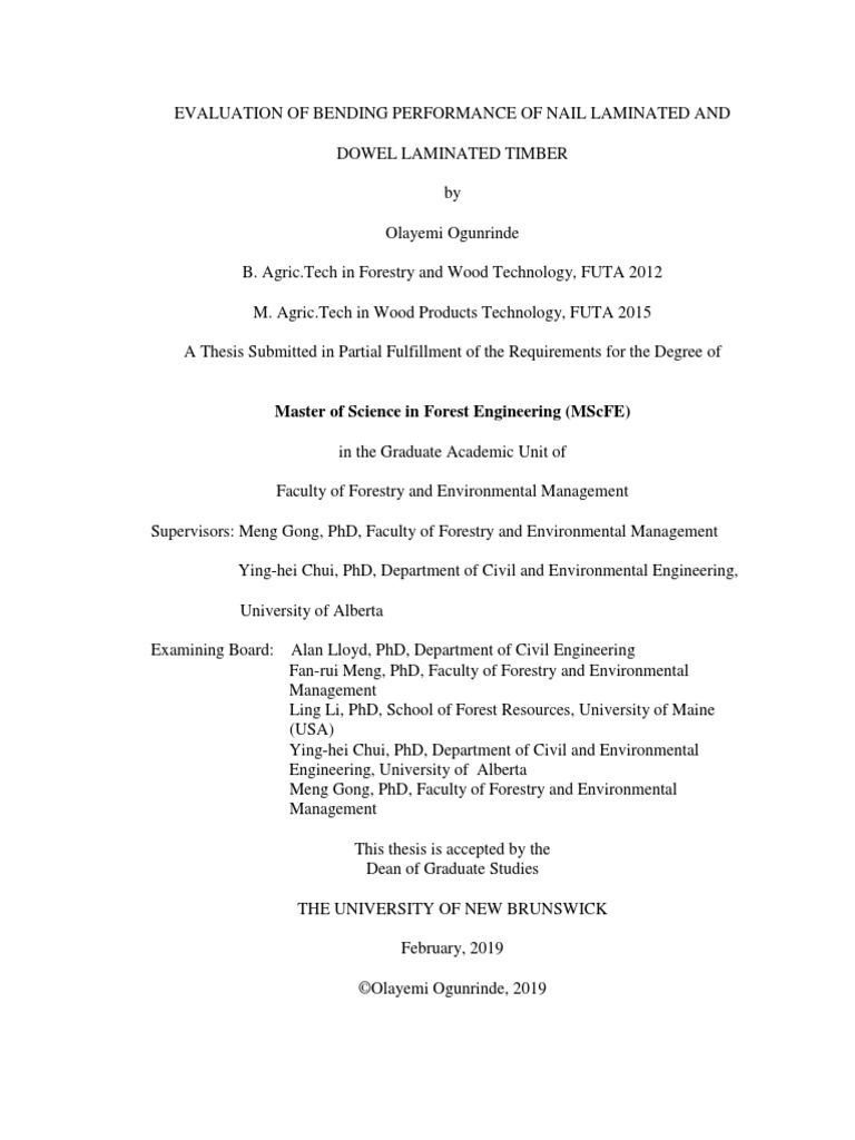 Ogunrinde Olayemi-Segun 2019-02 MScFE | PDF | Lumber | Strength Of Materials