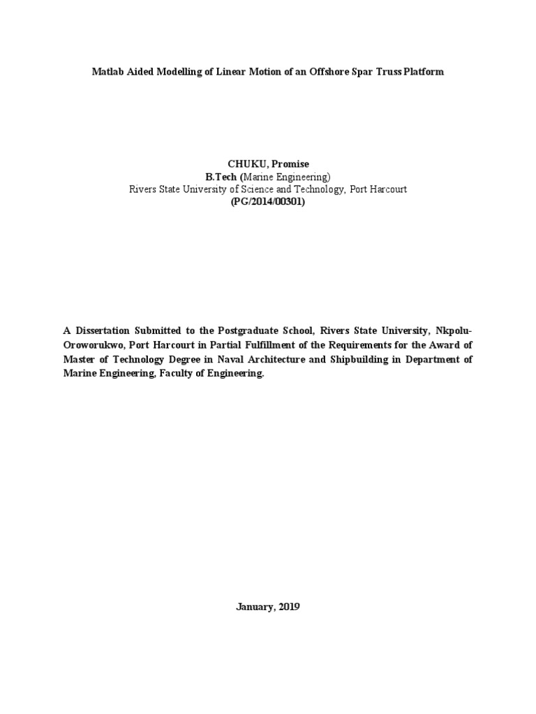 Priminary of Spar Truss Platform | PDF | Naval Architecture | Waves
