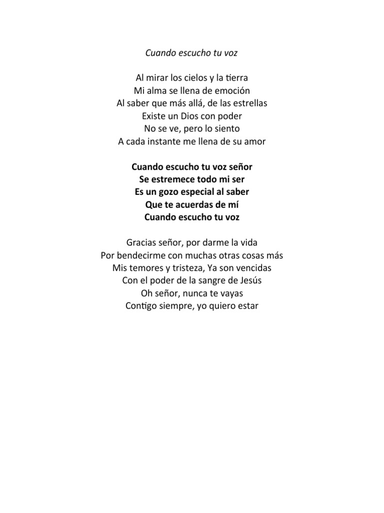 Cuando Escucho Tu Voz | PDF