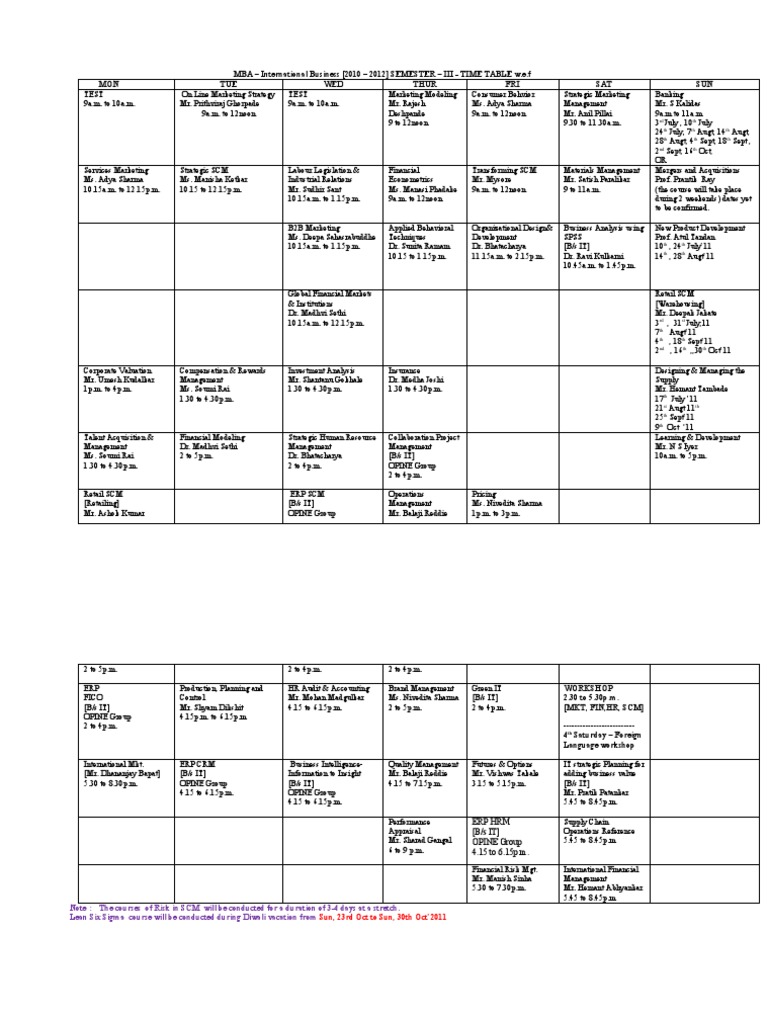 Time Table Sem 3 | PDF | Accountability | Communication