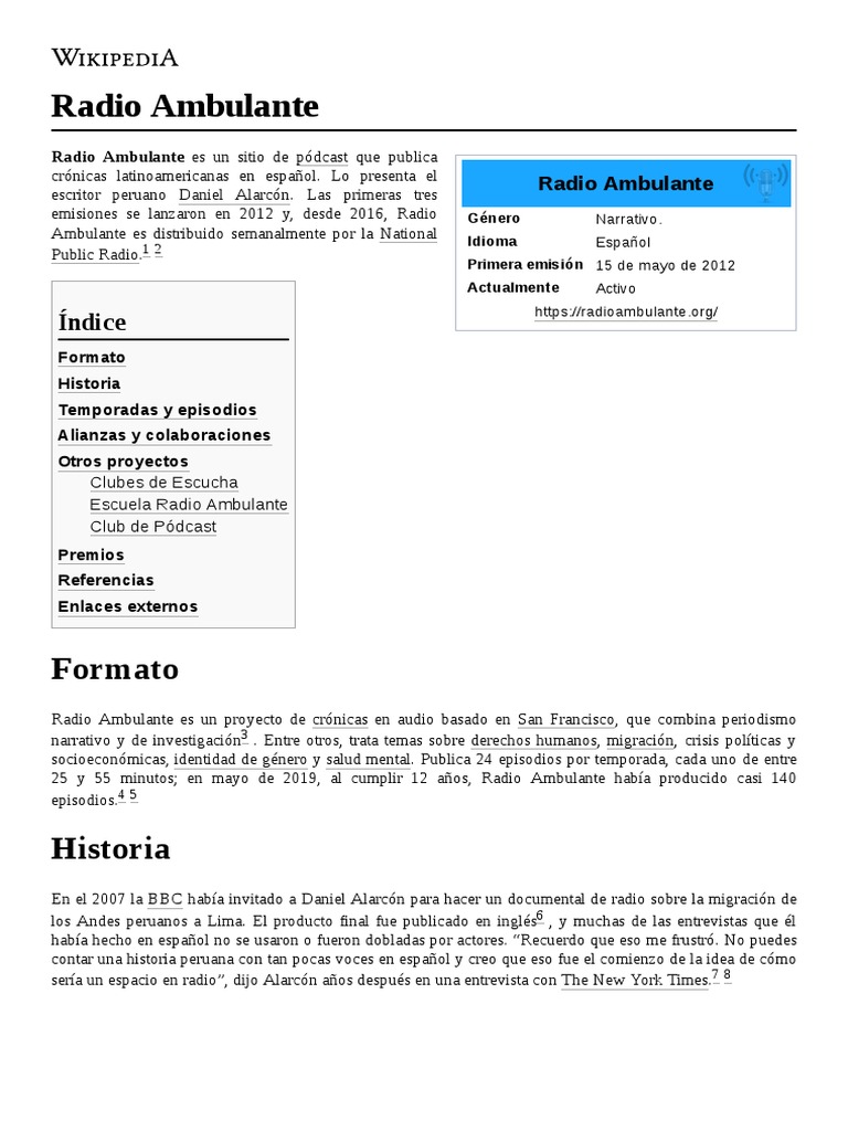 Radio Ambulante | PDF | Radiodifusión | Perú