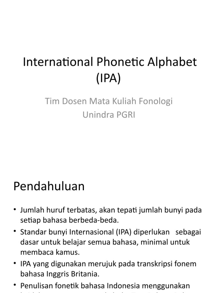 Panduan Alfabet Fonetik Internasional | PDF
