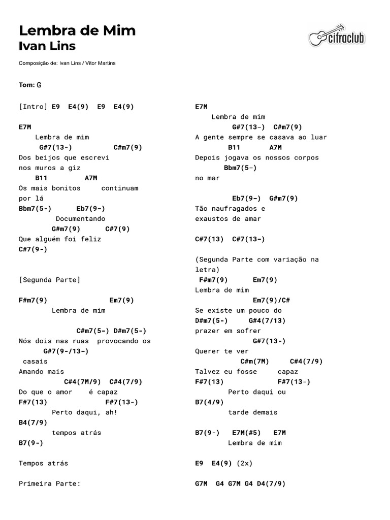 Lembra de Mim Ivan Lins | PDF Lembra de Mim Ivan Lins | PDF