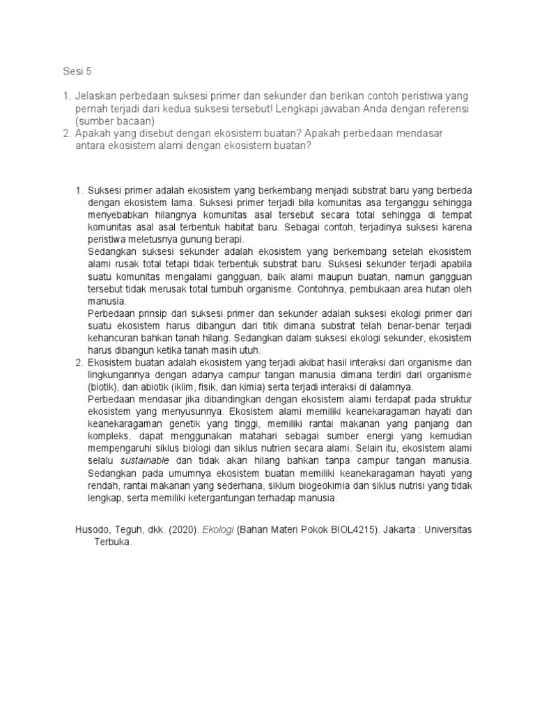 Perbedaan Suksesi Primer dan Sekunder | PDF