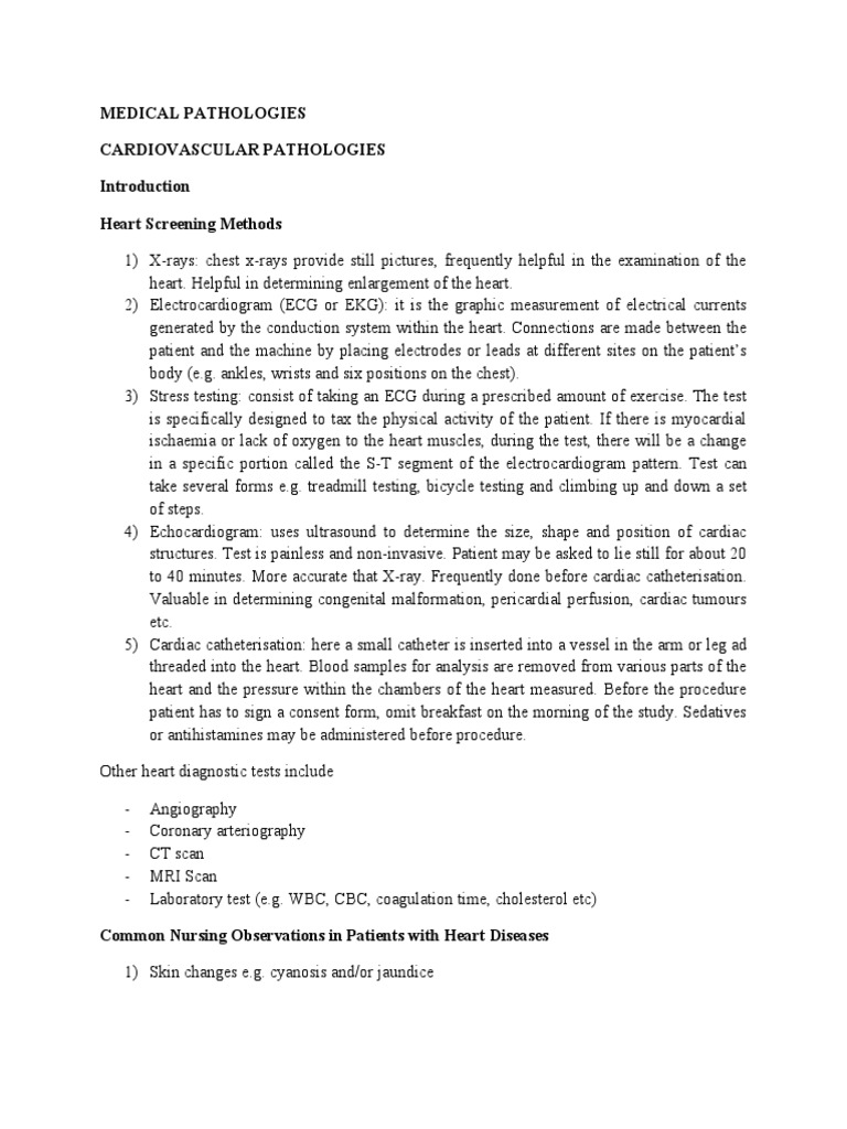 MEDICAL PATHOLOGIES - Cardiovascular | PDF | Heart Failure | Heart