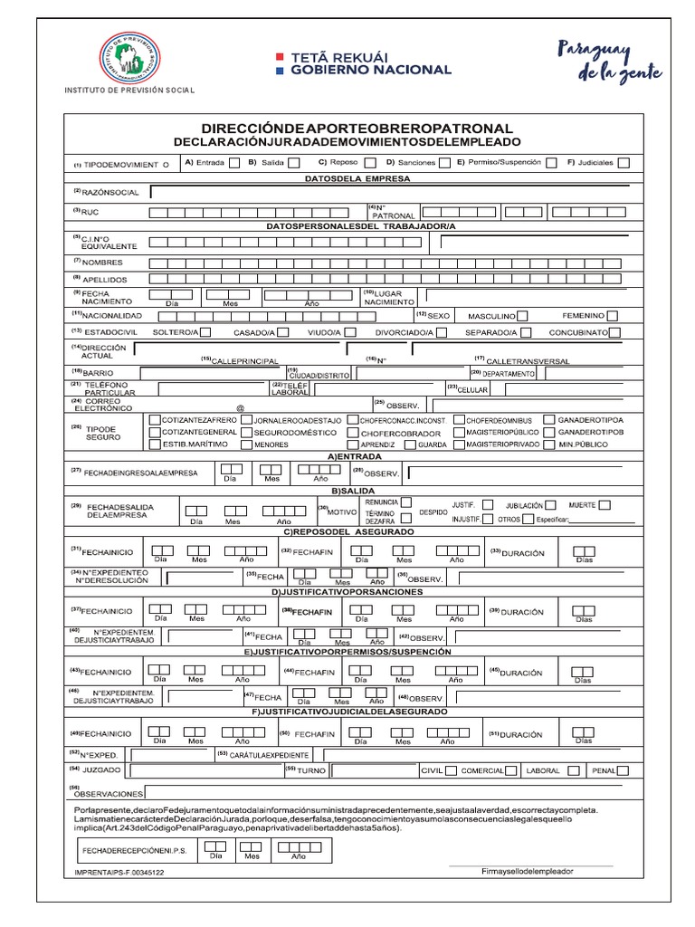 Formulario IPS | PDF
