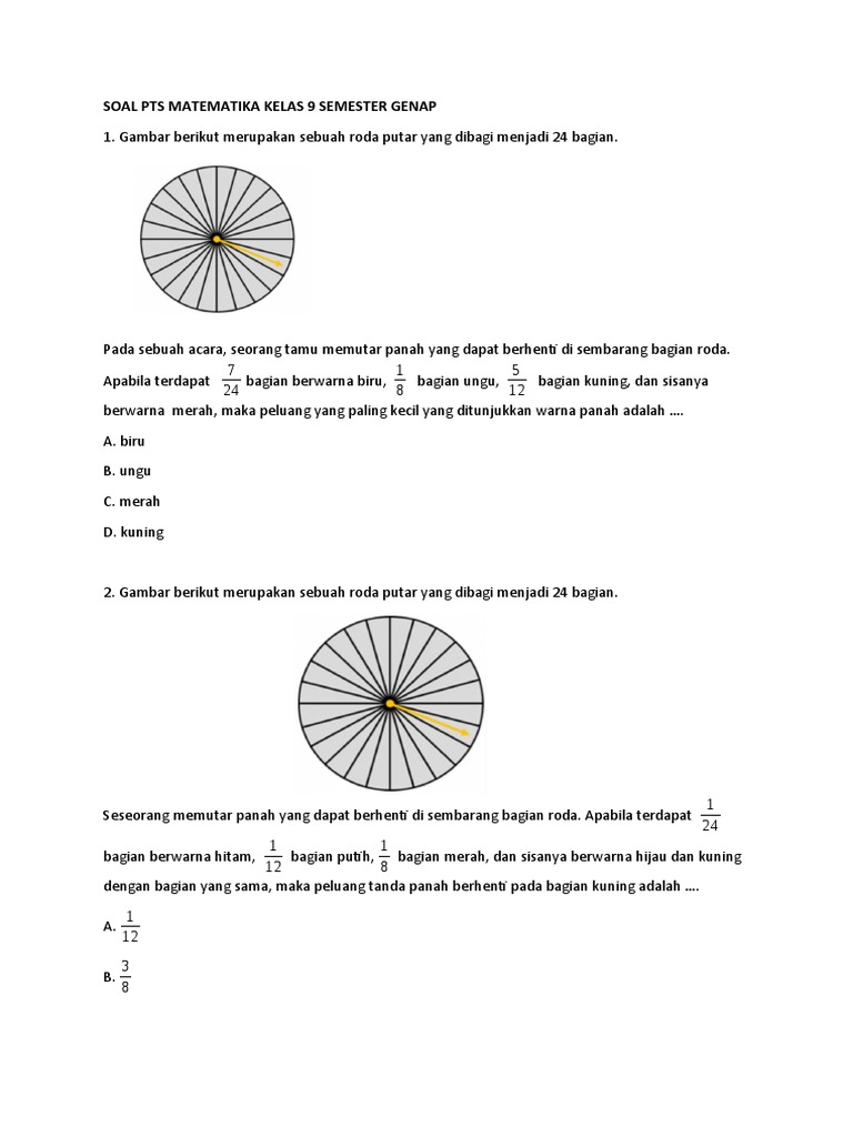 Soal Pts Matematika Kelas 9 Semester Genap | PDF