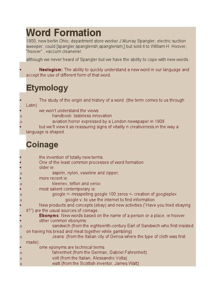 Word Formation | PDF | Acronym | Linguistics